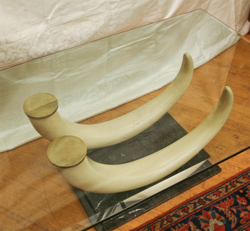 Faux Ivory Tusk coffee table For Sale at 1stDibs