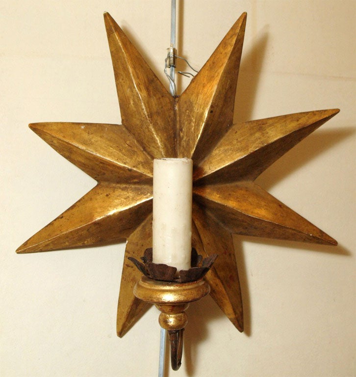8024 Pair of Star Shaped Sconces at 1stDibs