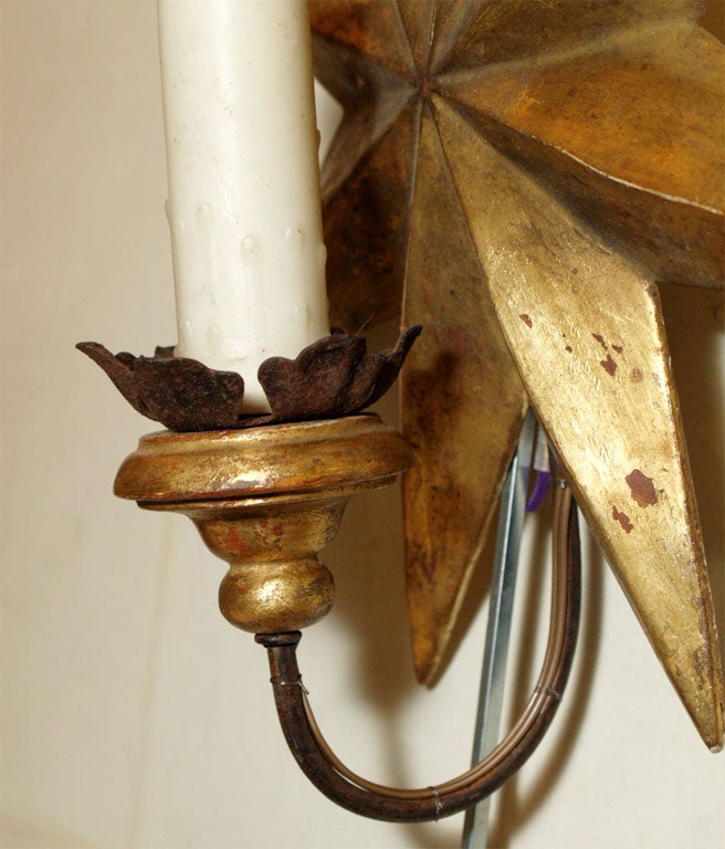 8024 Pair of Star Shaped Sconces at 1stDibs