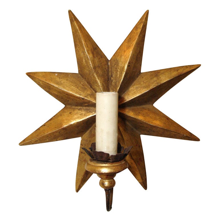 8024 Pair of Star Shaped Sconces at 1stDibs