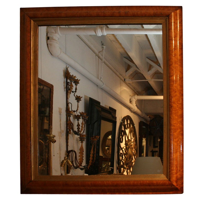 19th Century Bird’s Eye Maple Framed Mirror at 1stDibs