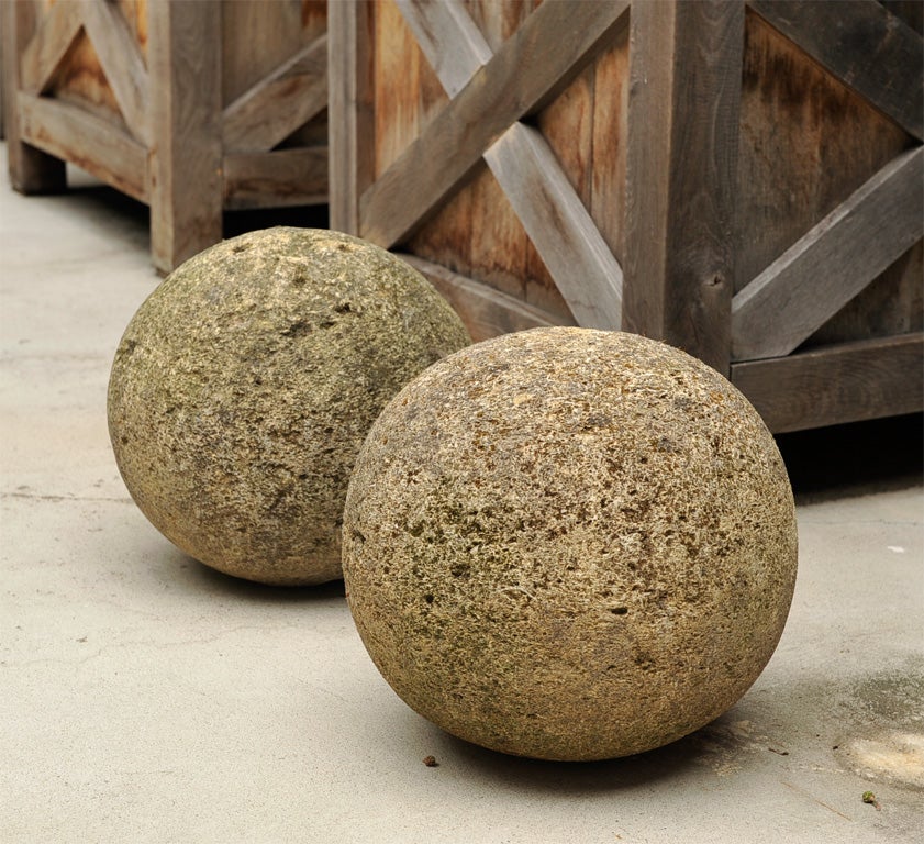 Pair of Stone Garden Balls-SOLD at 1stDibs