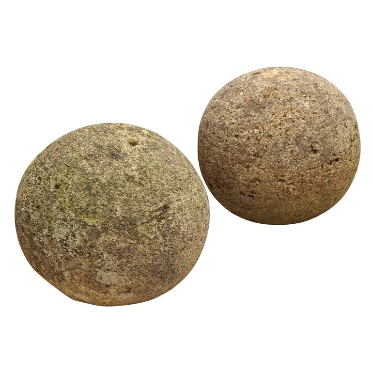 Pair of Stone Garden Balls-SOLD at 1stDibs