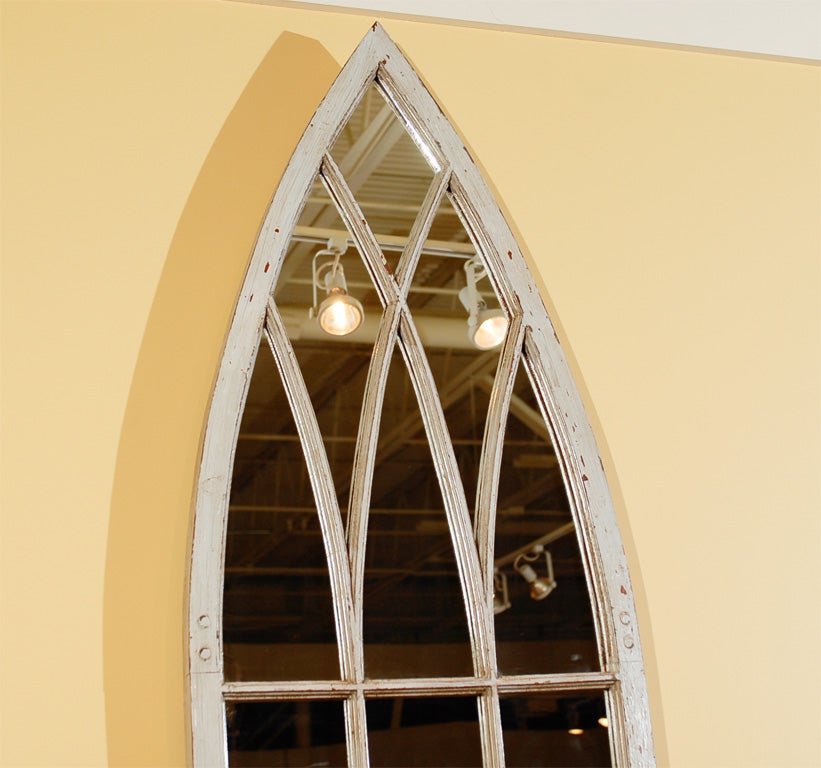English Gothic Revival Broken Arch Painted Window Frame with Mirrored ...
