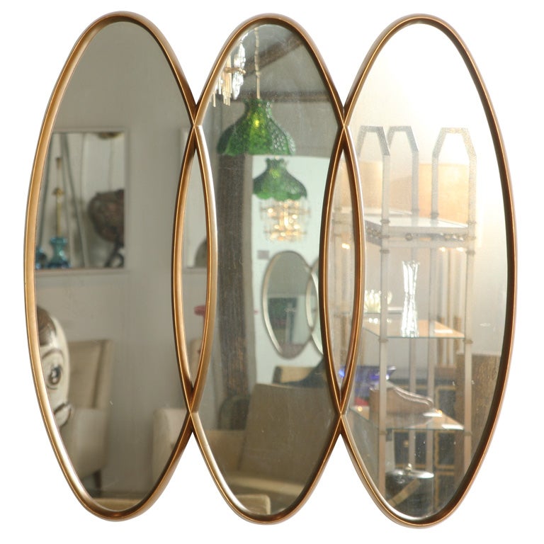 Large Giltwood Triple Oval Mirror at 1stDibs