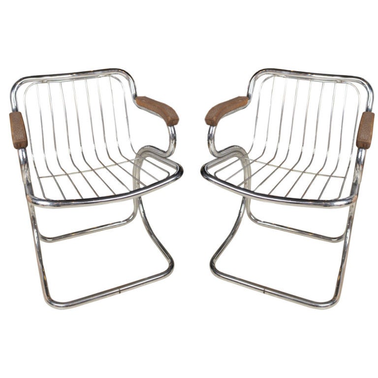 Pair of Retro Chrome Chairs at 1stDibs