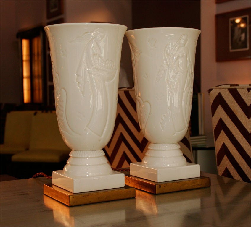 LENOX PAIR OF URN LAMPS at 1stDibs