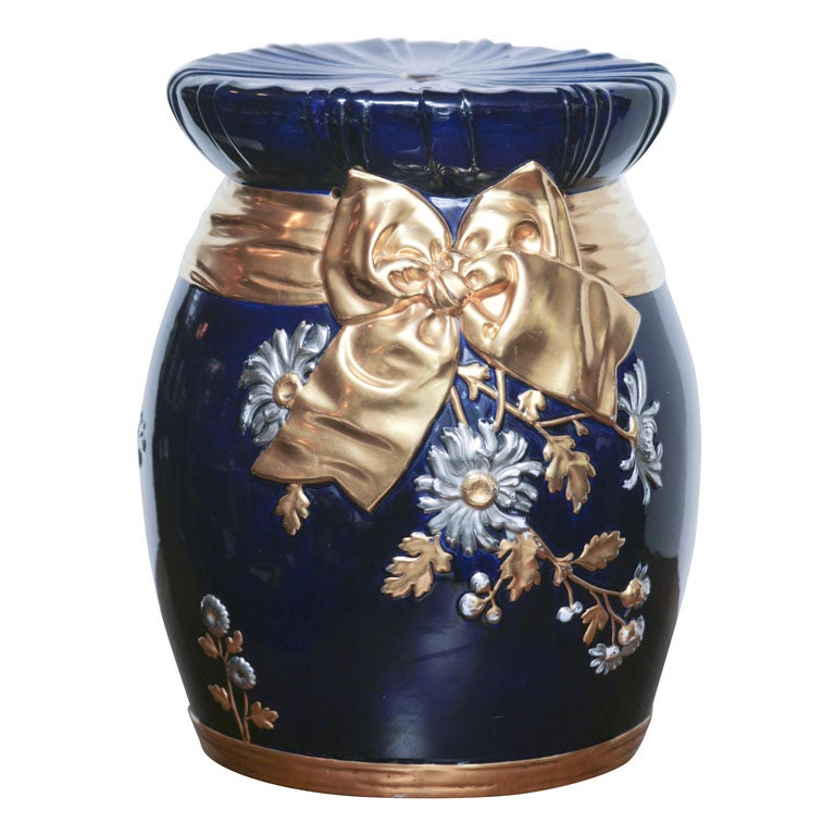 19th Century Minton Majolica Garden Stool For Sale at 1stDibs