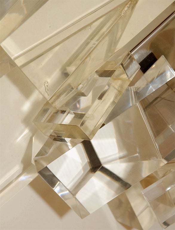 Spectacular Custom Lucite "Ice" Sconce by William Haines at 1stDibs