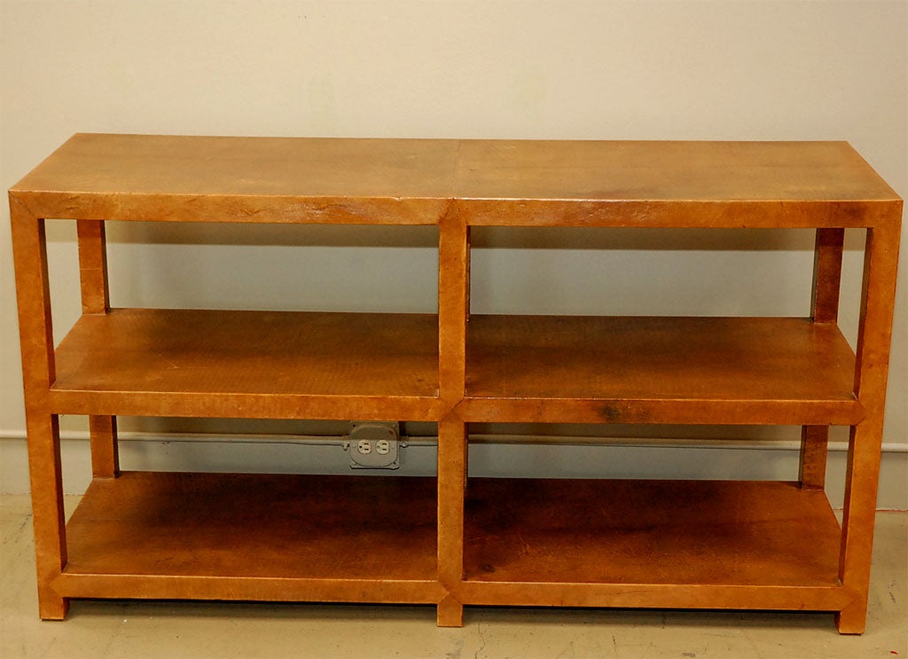 Leather Open-Shelf Buffet Table at 1stDibs
