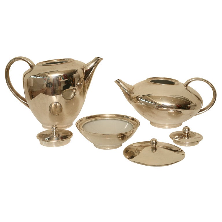 Beautiful Rosenthal Porcelain and Silver Tea Service at 1stDibs