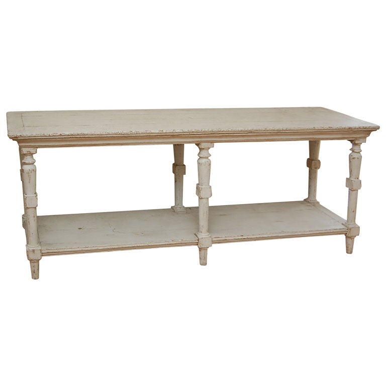 TWO TIERED LONG TABLE at 1stDibs