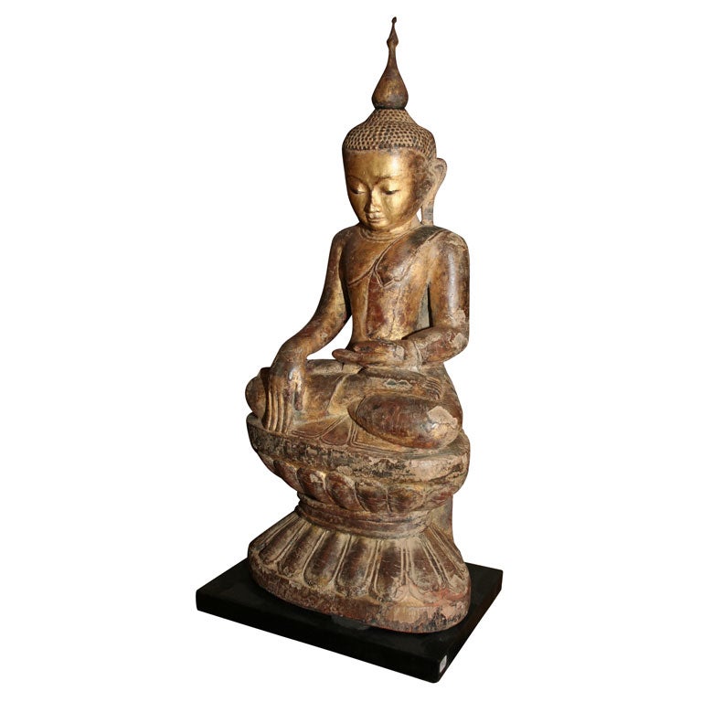 Seated Buddha on Lotus Throne at 1stDibs