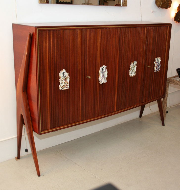 Osvaldo Borsani Attributed Unique Sideboard, Handles by Quattrini ...