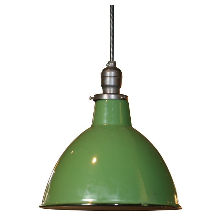 Green Enamel Pendant Fixtures For Sale at 1stDibs