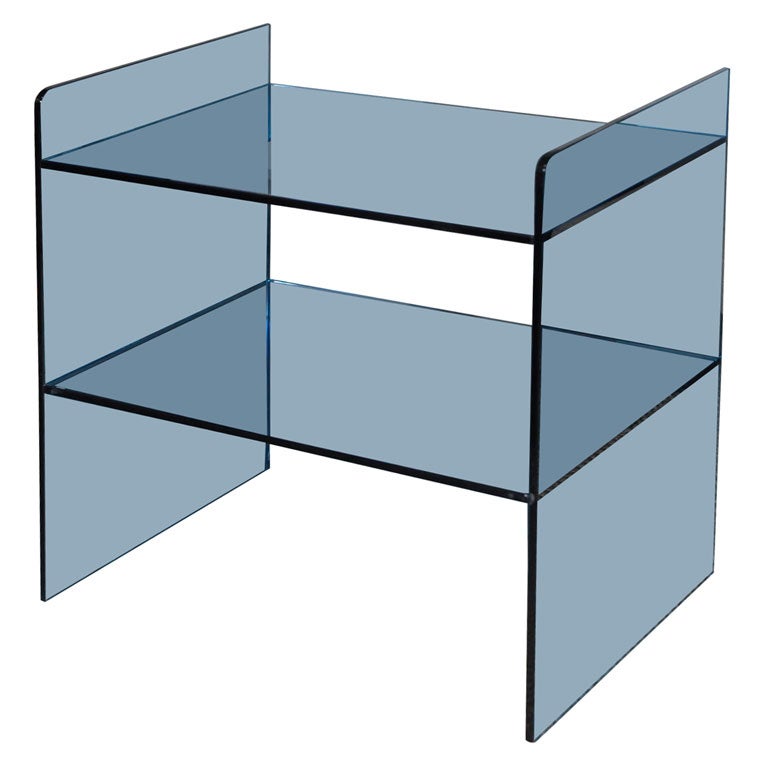 Blue Glass Side Table For Sale at 1stDibs