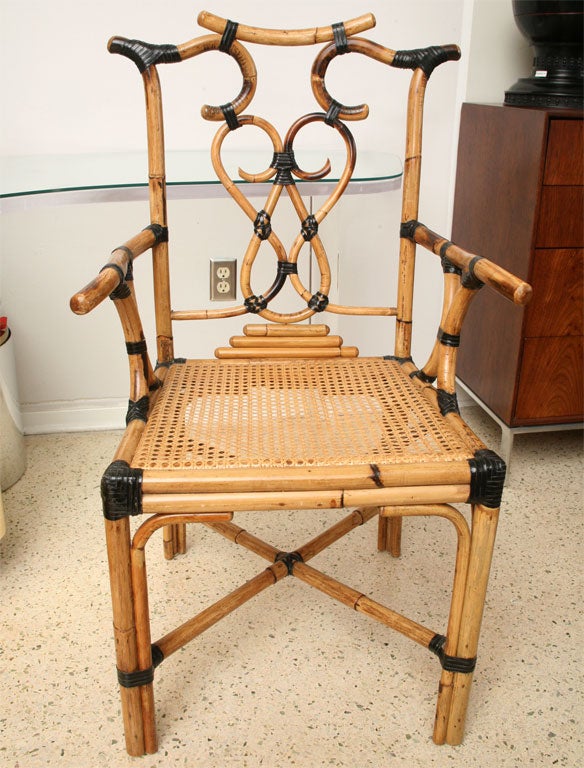 Pair of Maitland Smith Bamboo and Rattan Chairs at 1stDibs