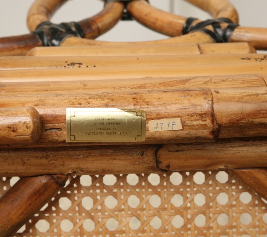 Pair of Maitland Smith Bamboo and Rattan Chairs at 1stDibs