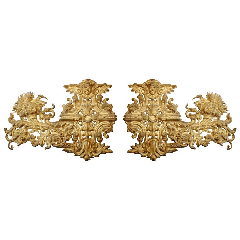 Pair of 19th Century French Architectural brass Angel Fragments For ...