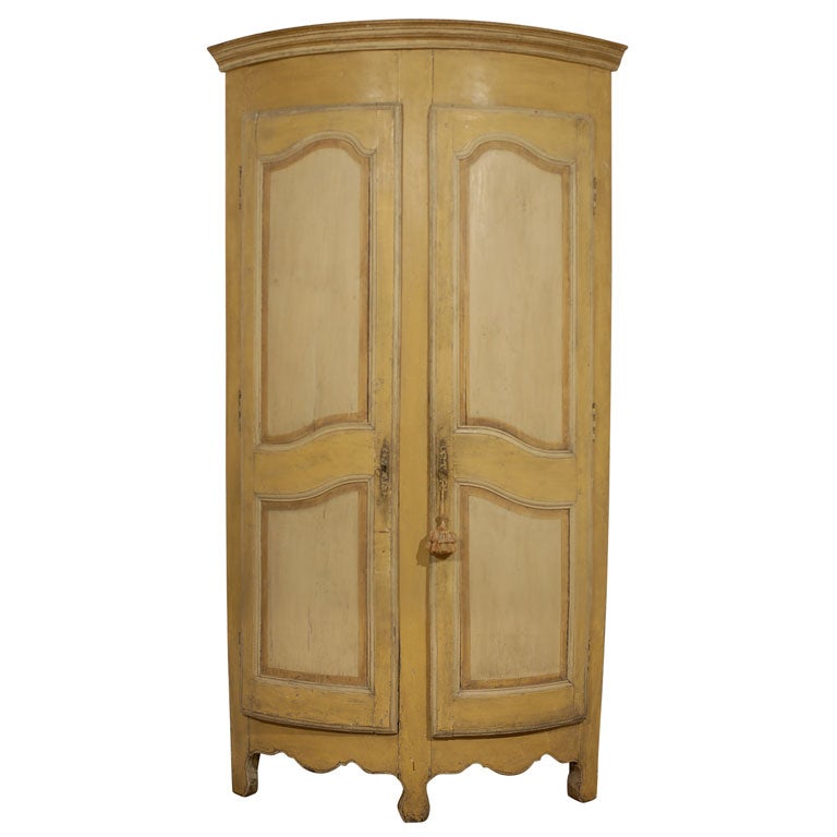 Pair of Painted French Corner Cabinets at 1stDibs