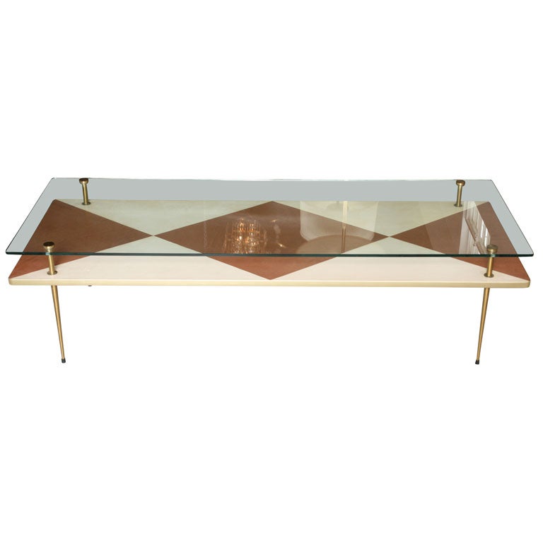 2-Tier Rectangular Harlequin Coffee Table at 1stDibs