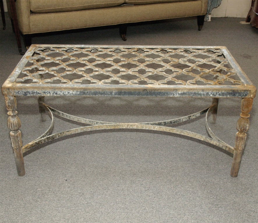 Cast iron quatrefoil coffee table at 1stDibs