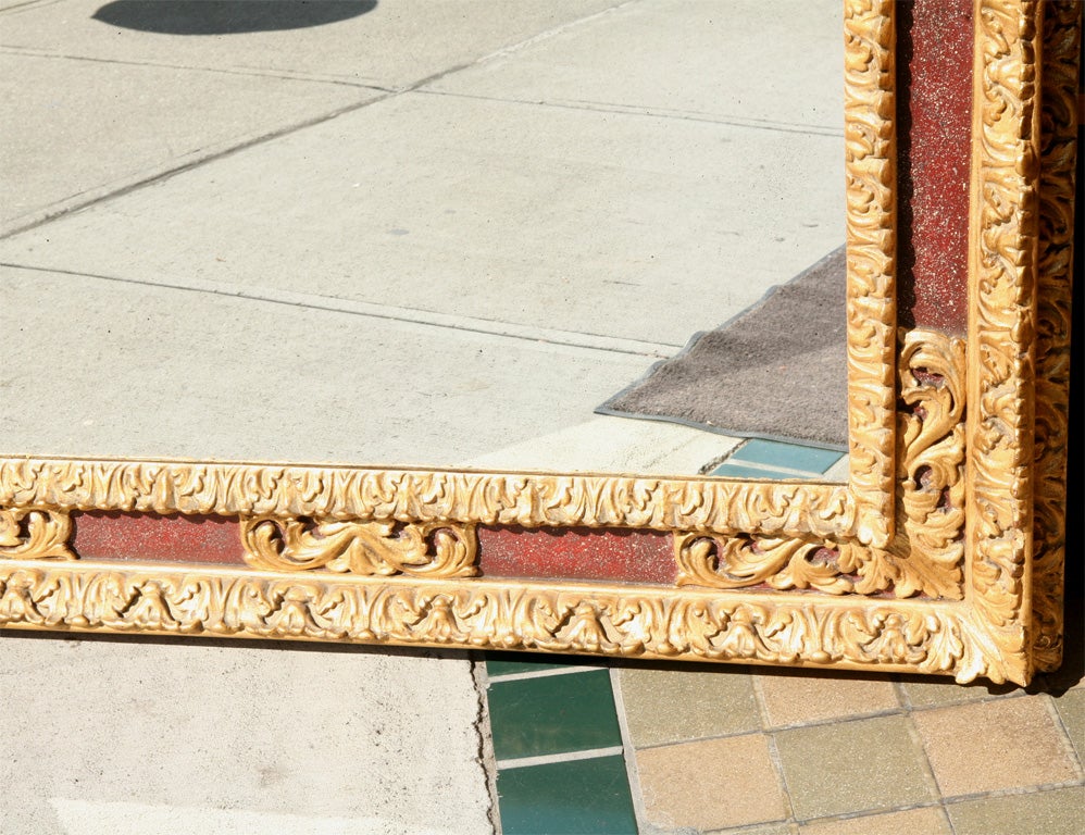Large Italian Gilt and Painted Frame with Antiqued Mirror Plate For ...