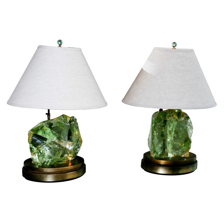 Pair Cleveland Glass Table Lamps at 1stDibs