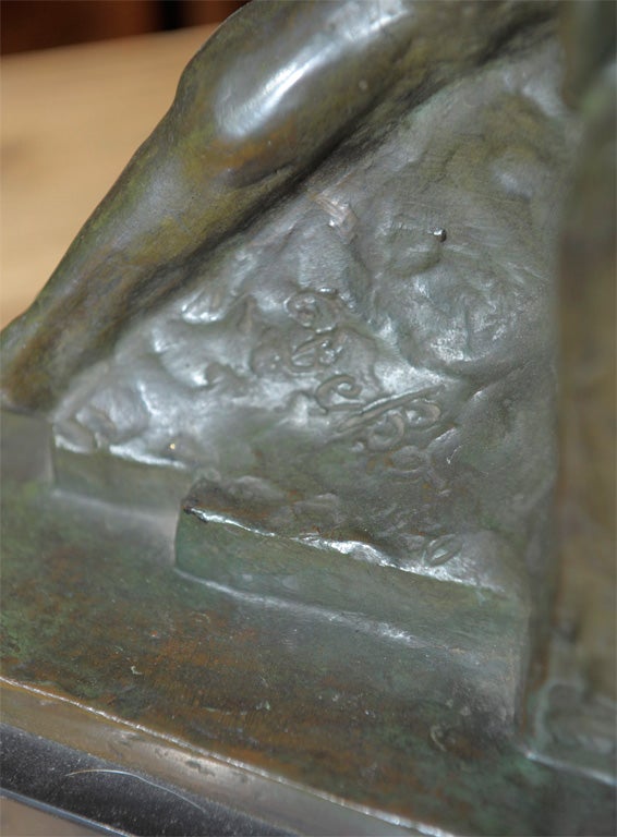 Bronze statue of an archer signed Debo For Sale at 1stDibs