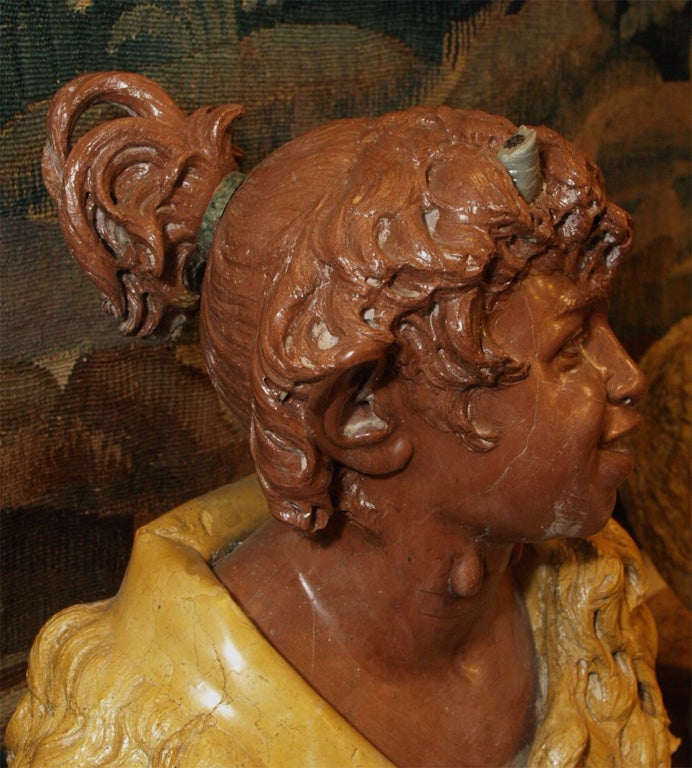 ITALIAN MULTI STONE BUSTS OF FAUN For Sale at 1stDibs