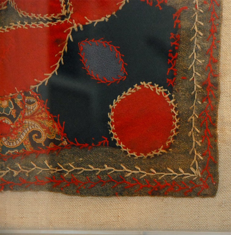 19TH C. RARE LINSEY-WOOLSEY DOLL QUILT IN PLEXY MOUNT at 1stDibs