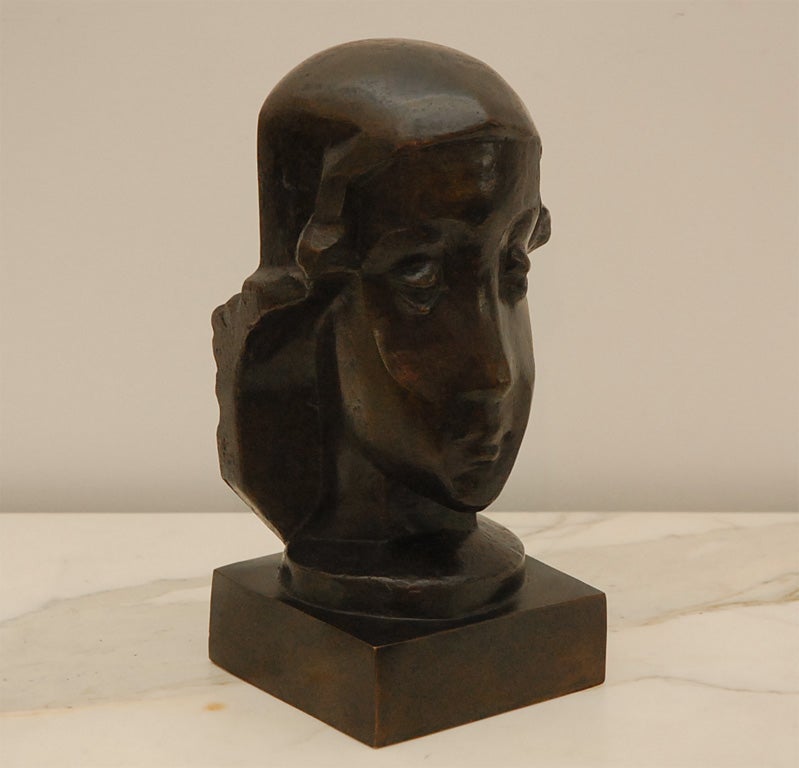 "Tete" "Visage Ovoide" Cast Bronze by Joseph Csaky at 1stDibs