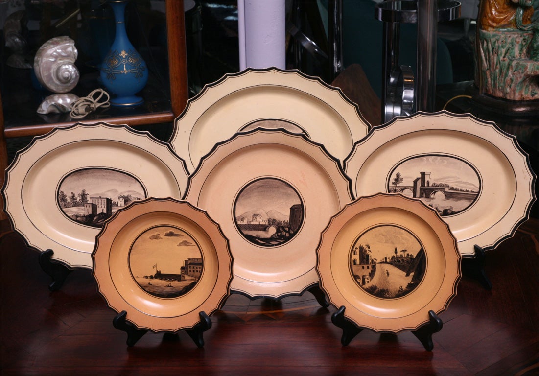 Set of Six Neoclassical Neapolitan Plates at 1stDibs