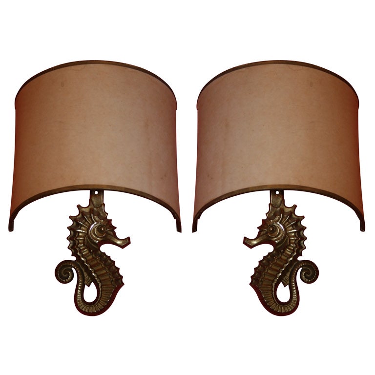 Pair of Sea horses sconces at 1stDibs