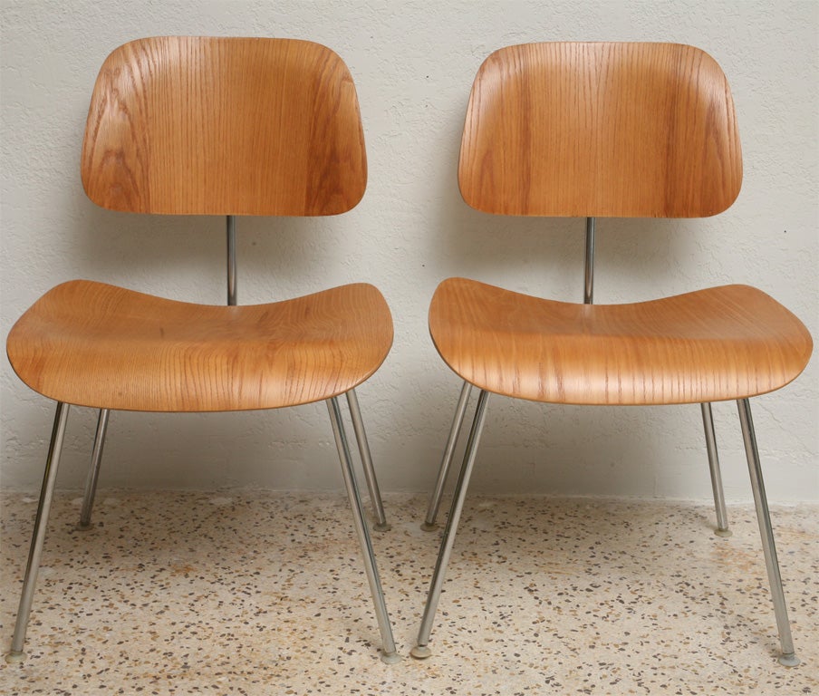 Pair of Vintage Eames DCM Chairs at 1stDibs