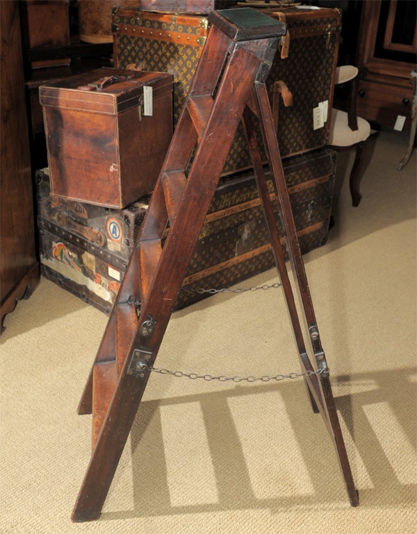 19th Century Mahogany Folding Library Ladder. at 1stDibs