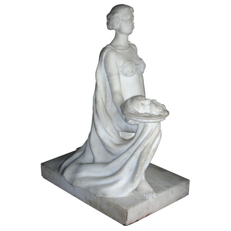 19th Century Marble Statue of Salome Signed by Duchesse d'Uzès For Sale ...