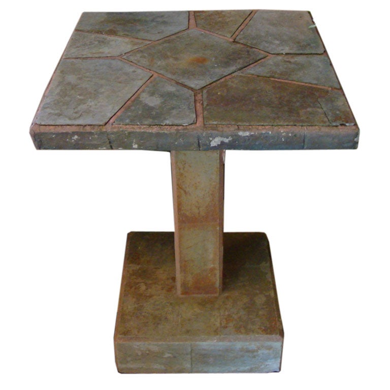 Rustic Slate Garden Table at 1stDibs