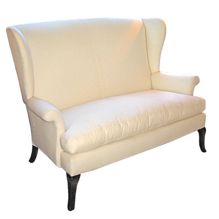 Wing Back Settee at 1stDibs
