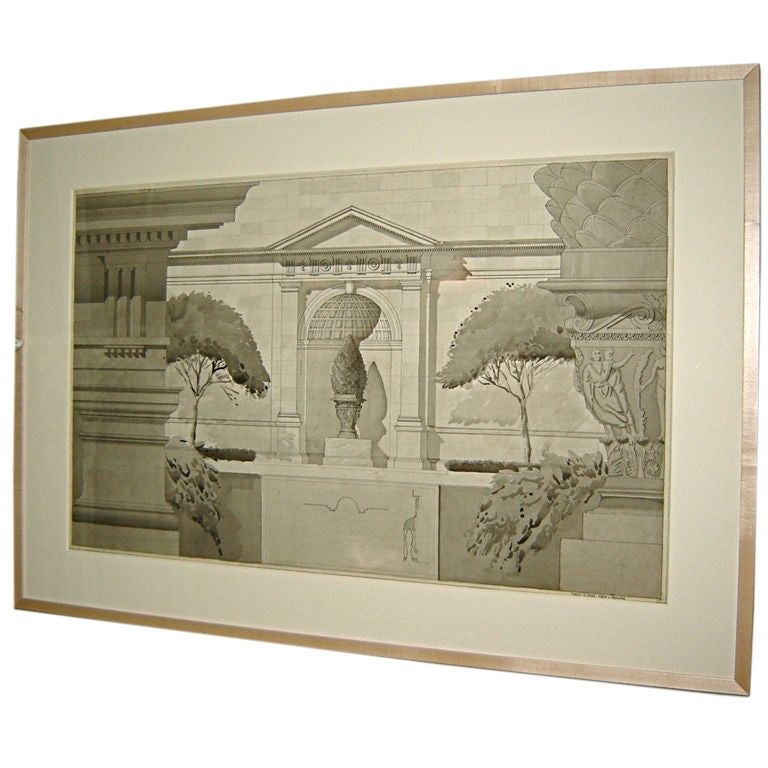 Large Neo-Classical Architectural Drawing at 1stDibs