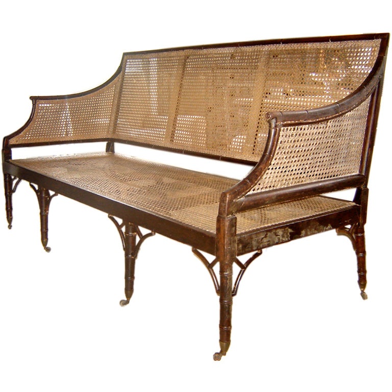 Exceptional Old English Caned Sofa at 1stDibs
