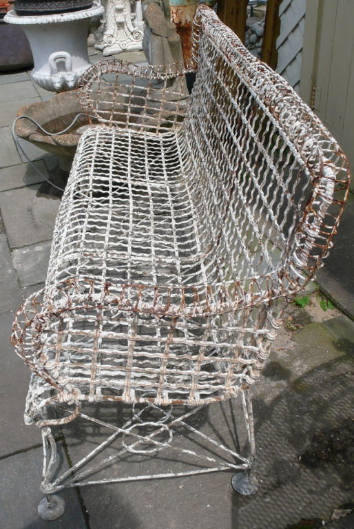 Antique Wire Garden Bench Settee at 1stDibs