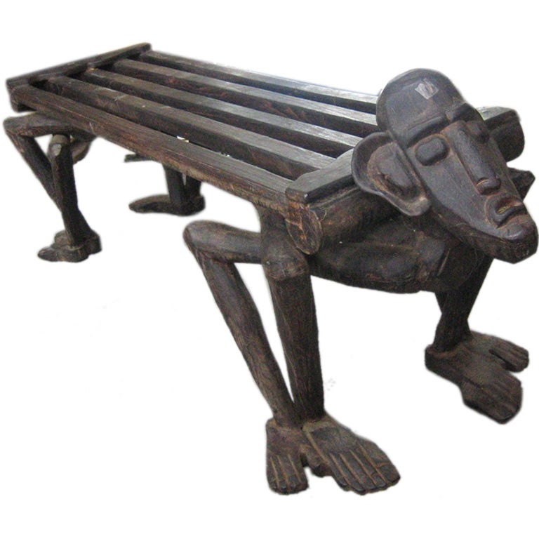 African Inspired Bench at 1stDibs