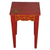 Small Square Red Painted Side Table with Pineapple Motif For Sale at ...