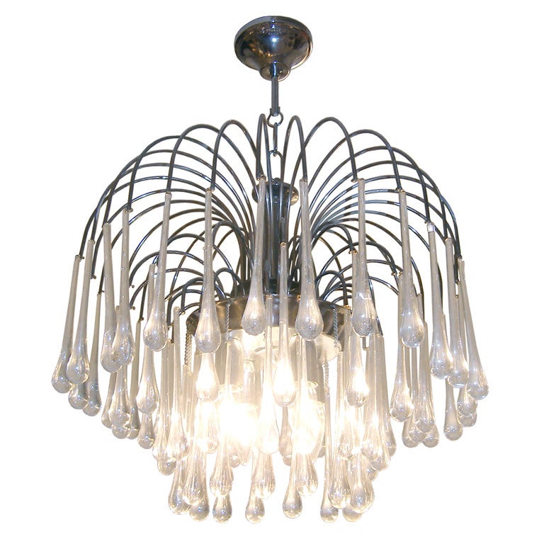 Teardrop Nickel Chandelier at 1stDibs