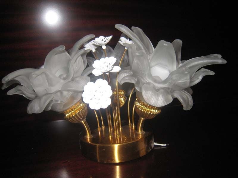 Pair Of Glass And Brass Flower Sconces For Sale At 1stdibs