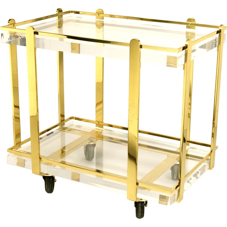 Acrylic Rolling Cart - 4 For Sale on 1stDibs | acrylic rolling cart ...