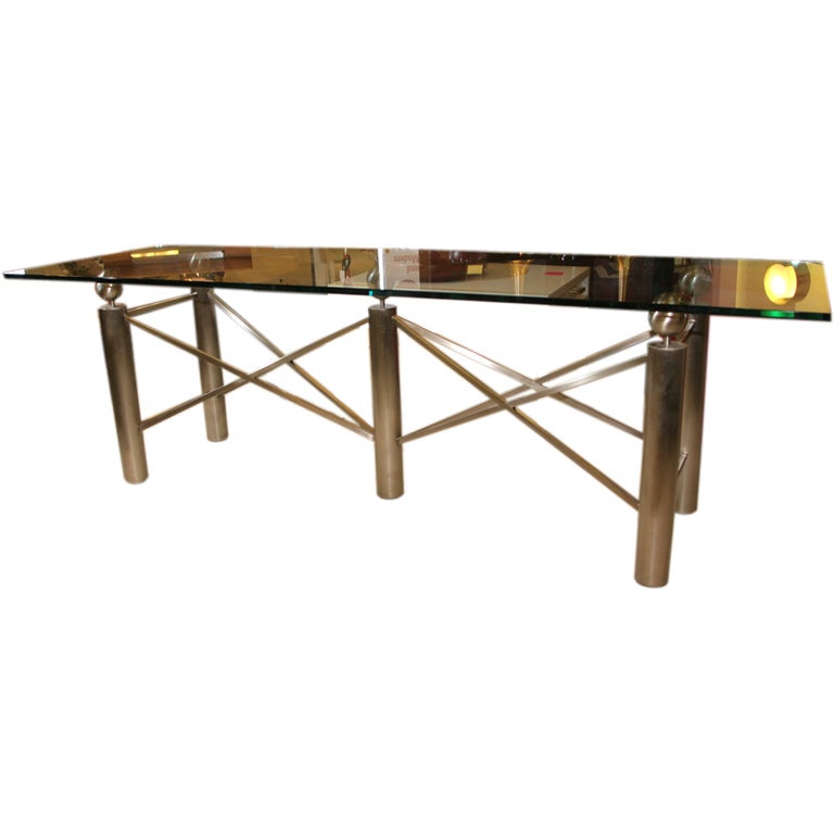 POST AND BALL LIBRARY TABLE BY STANLEY JAY FRIEDMAN at 1stDibs