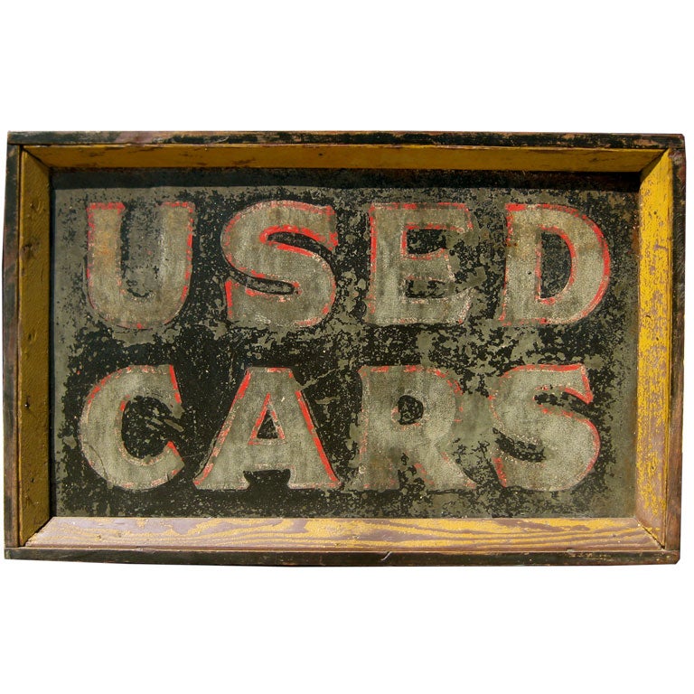 Large Double Sided Used Cars Sign at 1stDibs