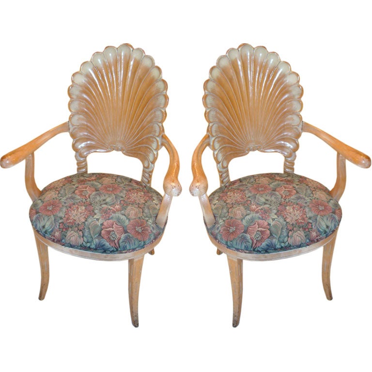 Pair Shell Back Chairs at 1stDibs